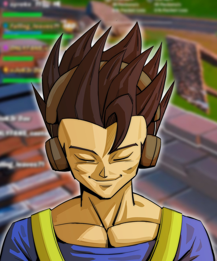 Safebooru - 1boy absurdres black hair blue shirt cabba closed eyes ...