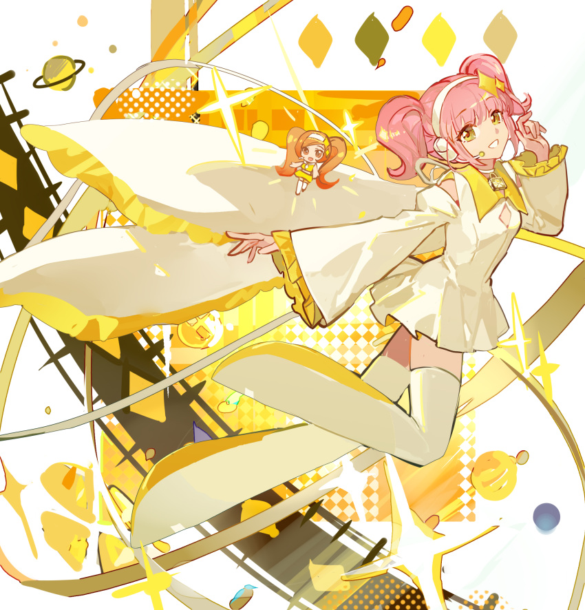 Safebooru - 2girls amulet dia boots border chibi closed mouth collared dress dia (shugo chara ...