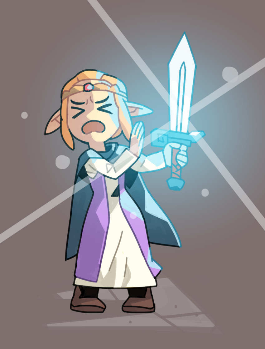 Safebooru - 1girl blonde hair chibi cloak closed eyes commentary cpt ...
