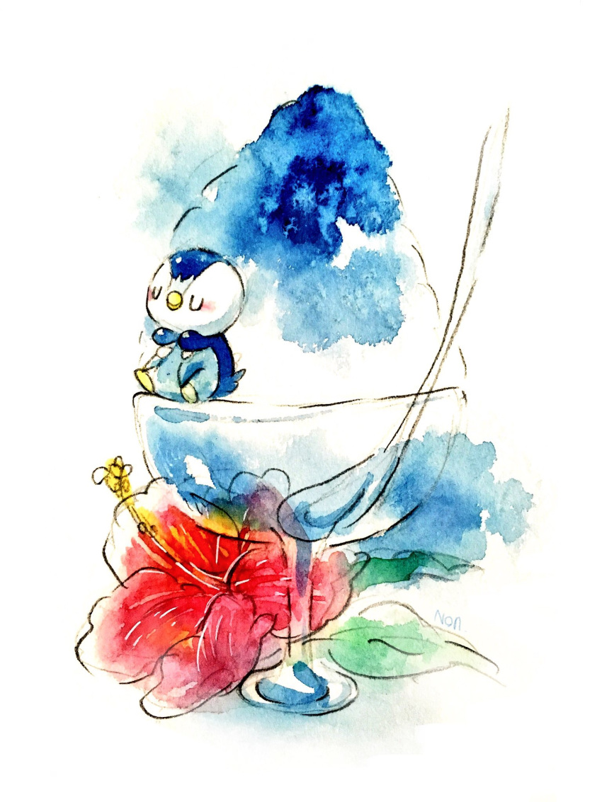 Safebooru - animal focus blush colored pencil (medium) flower food full ...