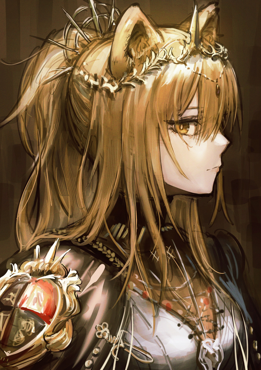 Safebooru - 1girl absurdres aiv animal ears arknights badge cape closed ...