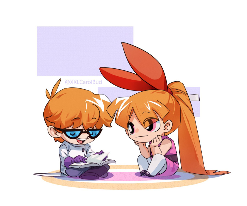 Safebooru - 1boy 1girl animification artist name blossom (ppg) book ...