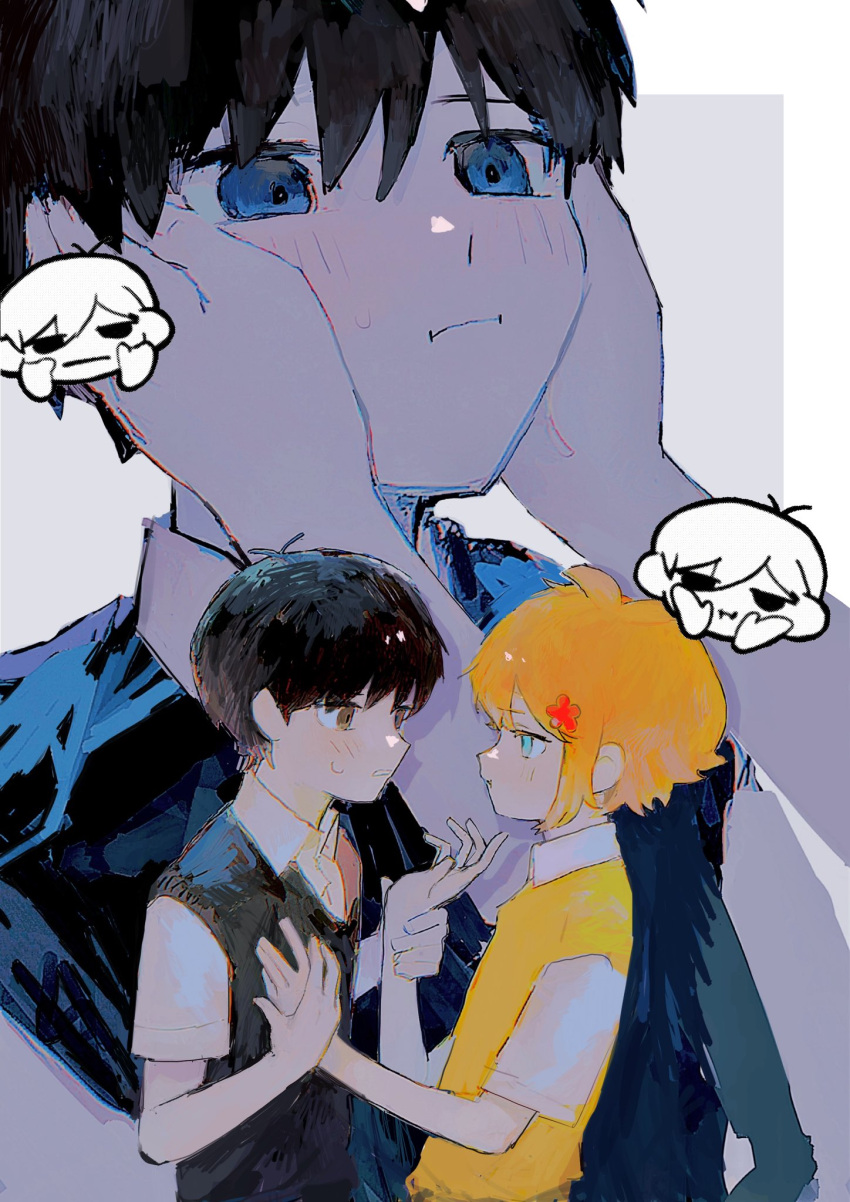 Safebooru - 2boys alternate costume antenna hair basil (faraway) (omori) basil (omori) black ...