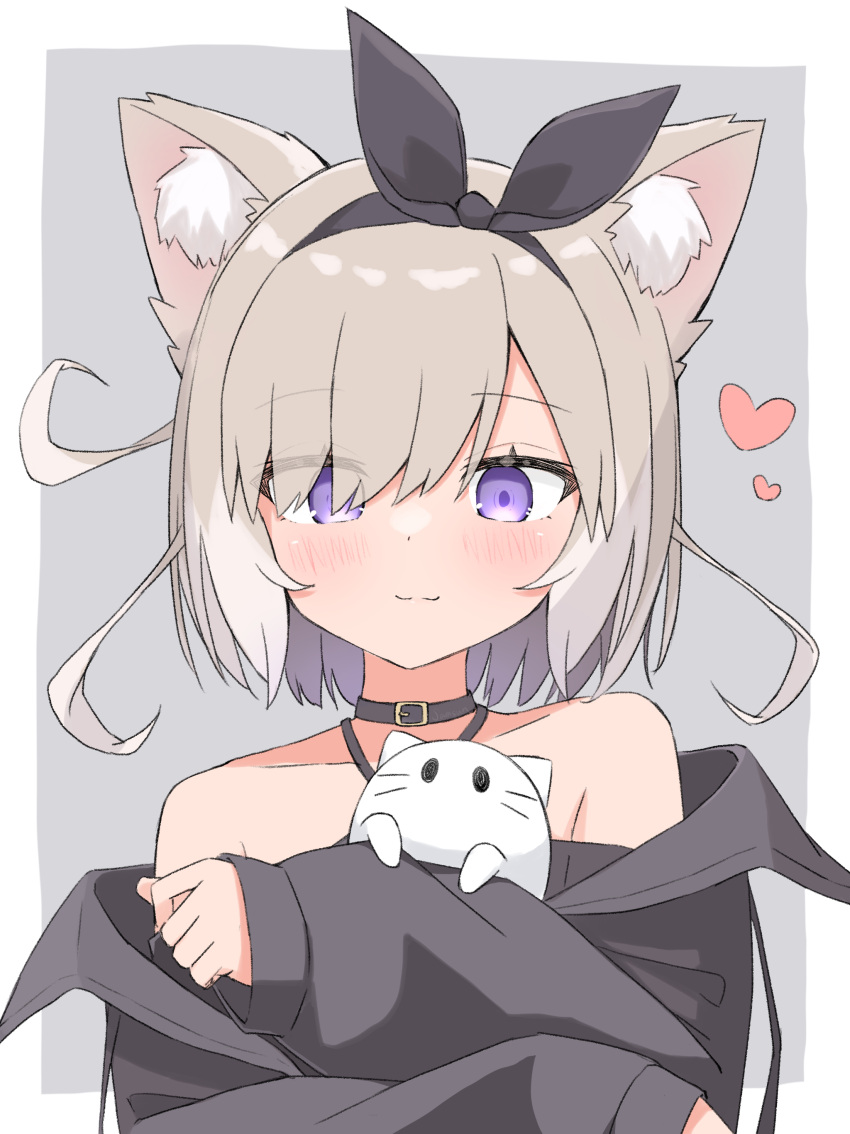 Safebooru - 1girl absurdres animal ear fluff animal ears bare shoulders black jacket cat ears ...