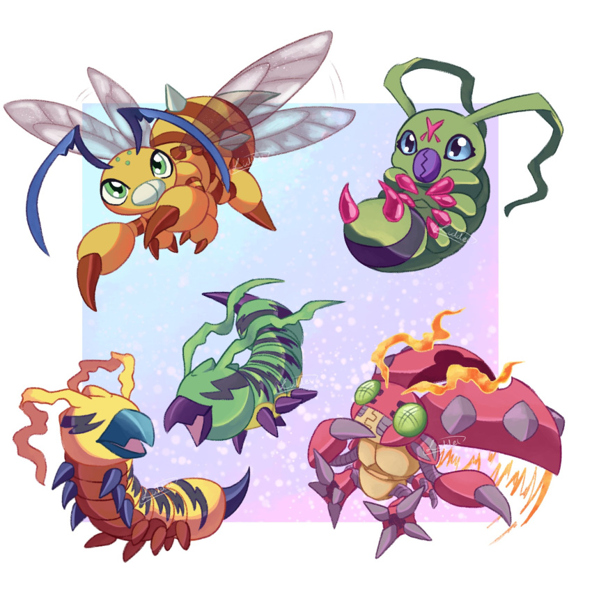 Safebooru - antennae beak blue eyes bug claws compound eyes digimon digimon (creature) dokunemon ...