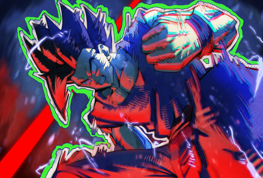 Safebooru - 1boy angry chromatic aberration clenched hands clenched ...