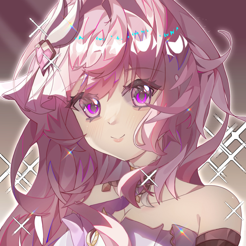 Safebooru - 1girl bare shoulders brooch closed mouth collarbone elysia (herrscher of human: ego ...