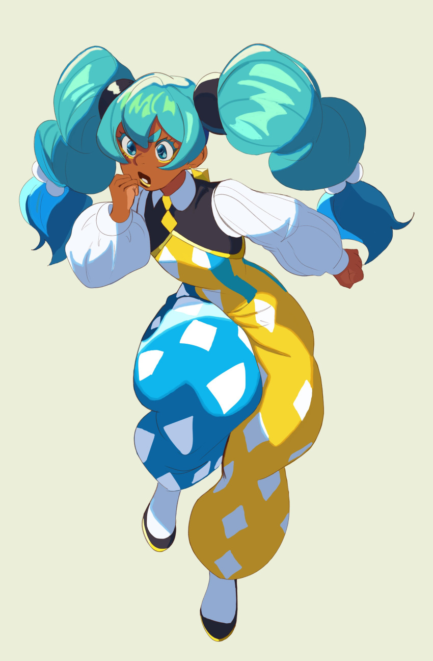Safebooru - 1girl absurdres alternate costume alternate skin color aqua ...