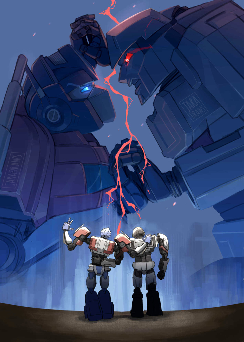 Safebooru - 2boys angry artist name autobot back blue eyes clenched ...