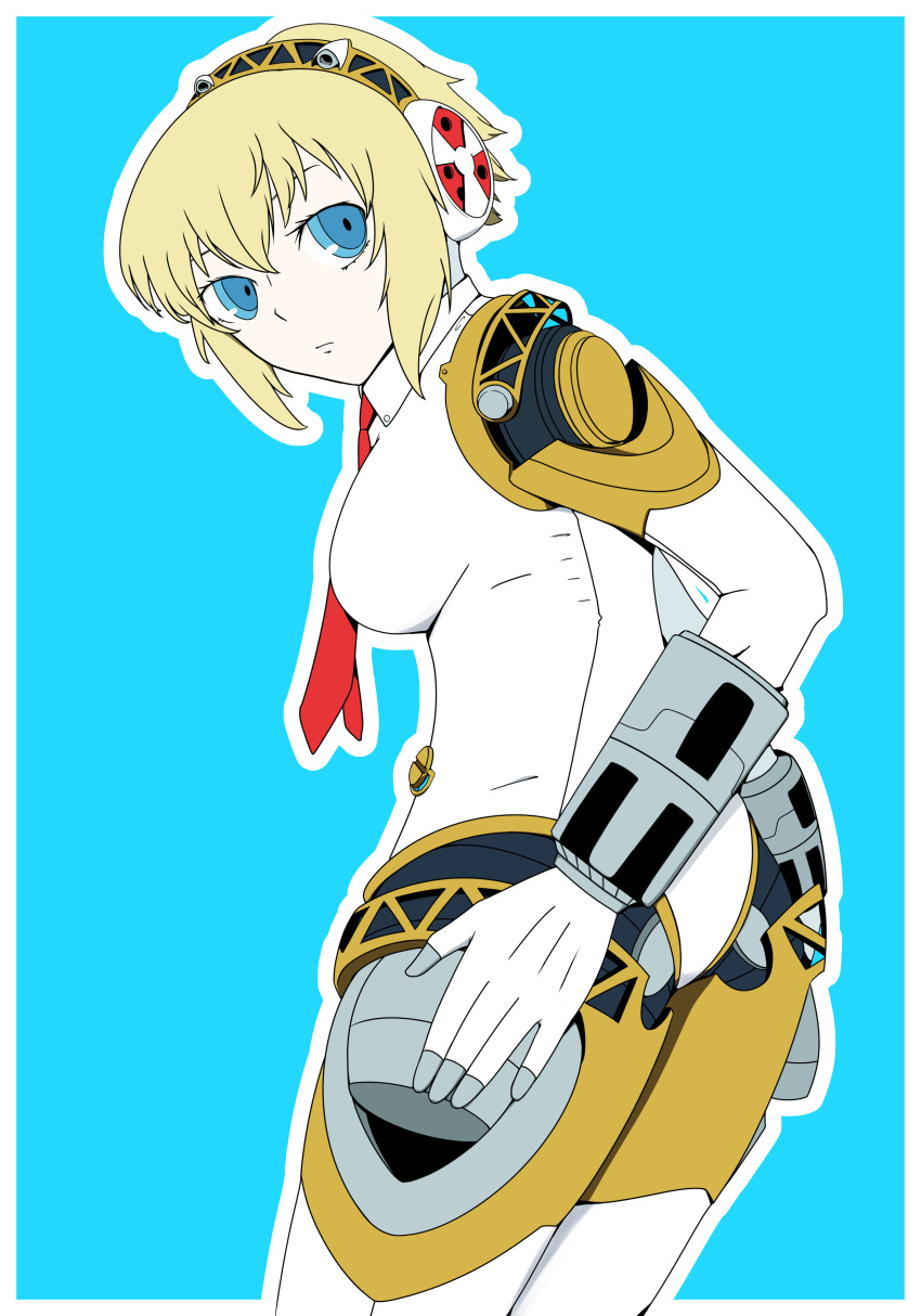 Safebooru - 1girl absurdres aegis (persona) android blonde hair blue eyes breasts expressionless ...