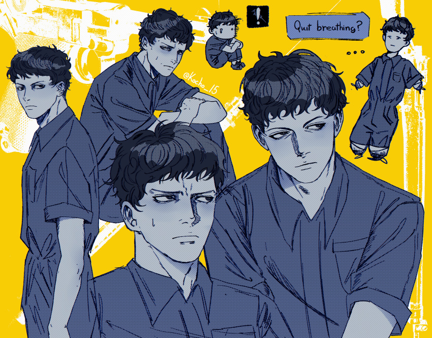 Safebooru - ... 1boy absurdres amputee closed mouth english text fear ...