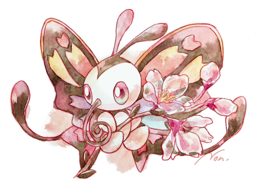Safebooru - animal focus beautifly bug butterfly cherry blossoms flower ...