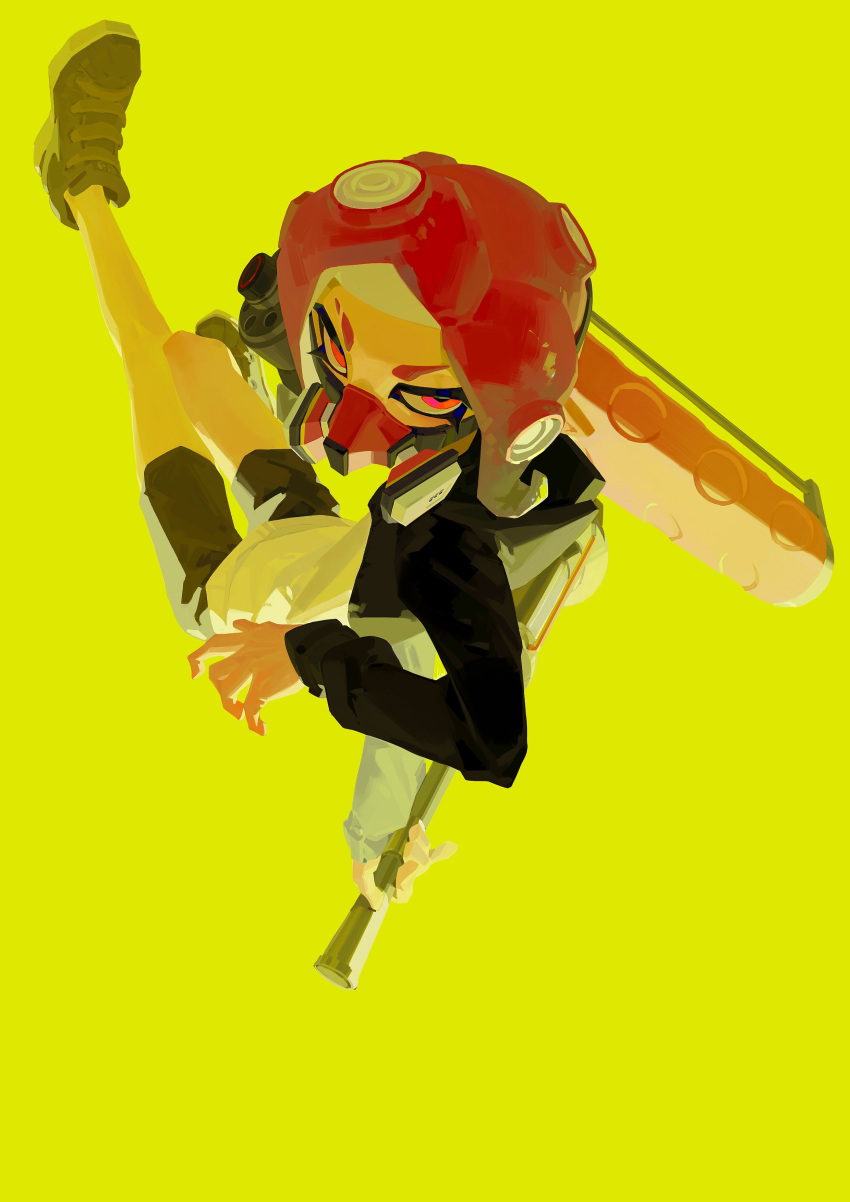 Safebooru - 1girl absurdres beishan qi brown footwear brown shorts dynamo roller (splatoon ...