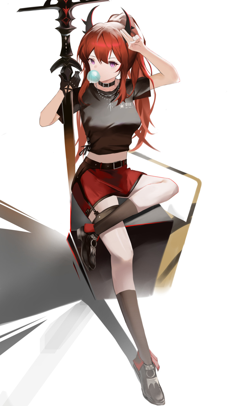 Safebooru - 1girl absurdres arknights arm up belt black belt black ...