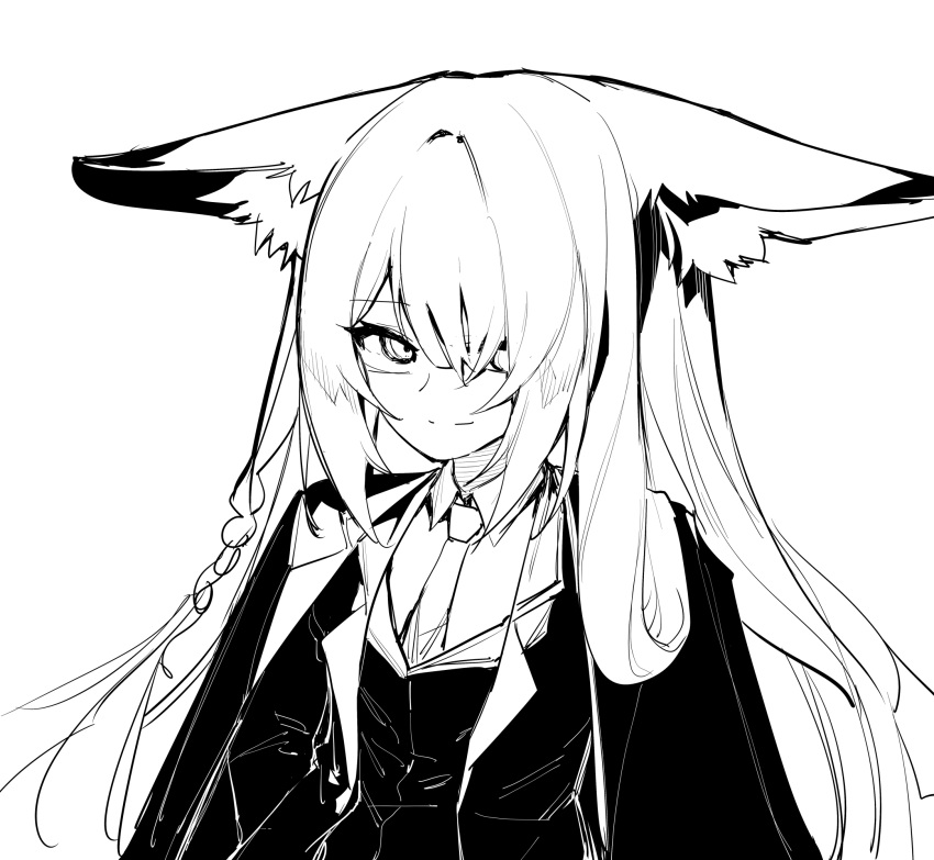 Safebooru - 1girl animal ear fluff animal ears arknights braid closed mouth fox ears fox girl ...