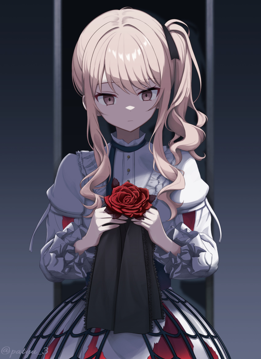 Safebooru - 1other absurdres akiyama mizuki dim lighting dress expressionless flower frilled ...
