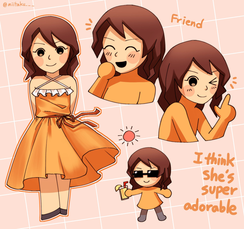 Safebooru - 1girl arms behind back blush blush stickers brown eyes ...