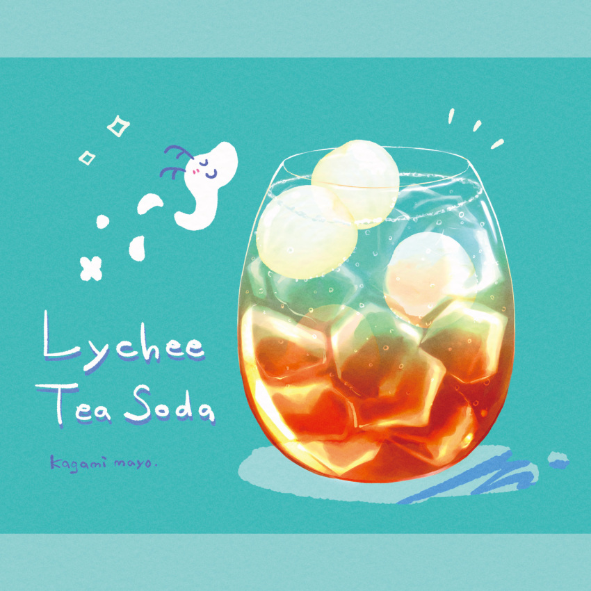 Safebooru - artist name blue background cup drinking glass food food ...