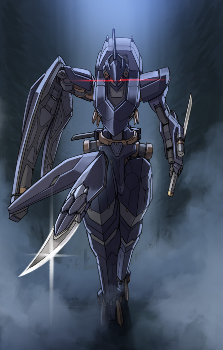 Safebooru - absurdres armor facing viewer fog forest gleam glowing ...