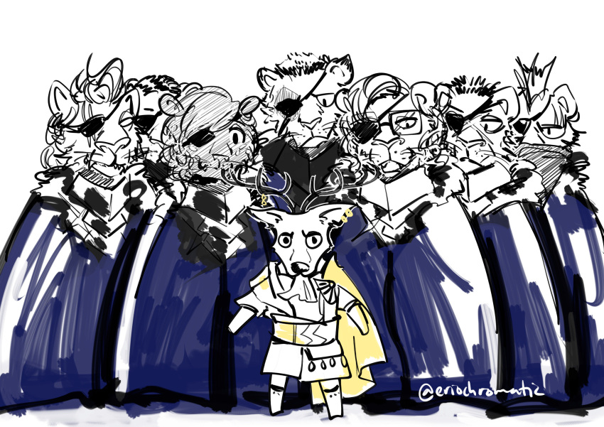 Safebooru - 6+boys absurdres agata (beastars) animal ears antlers ...