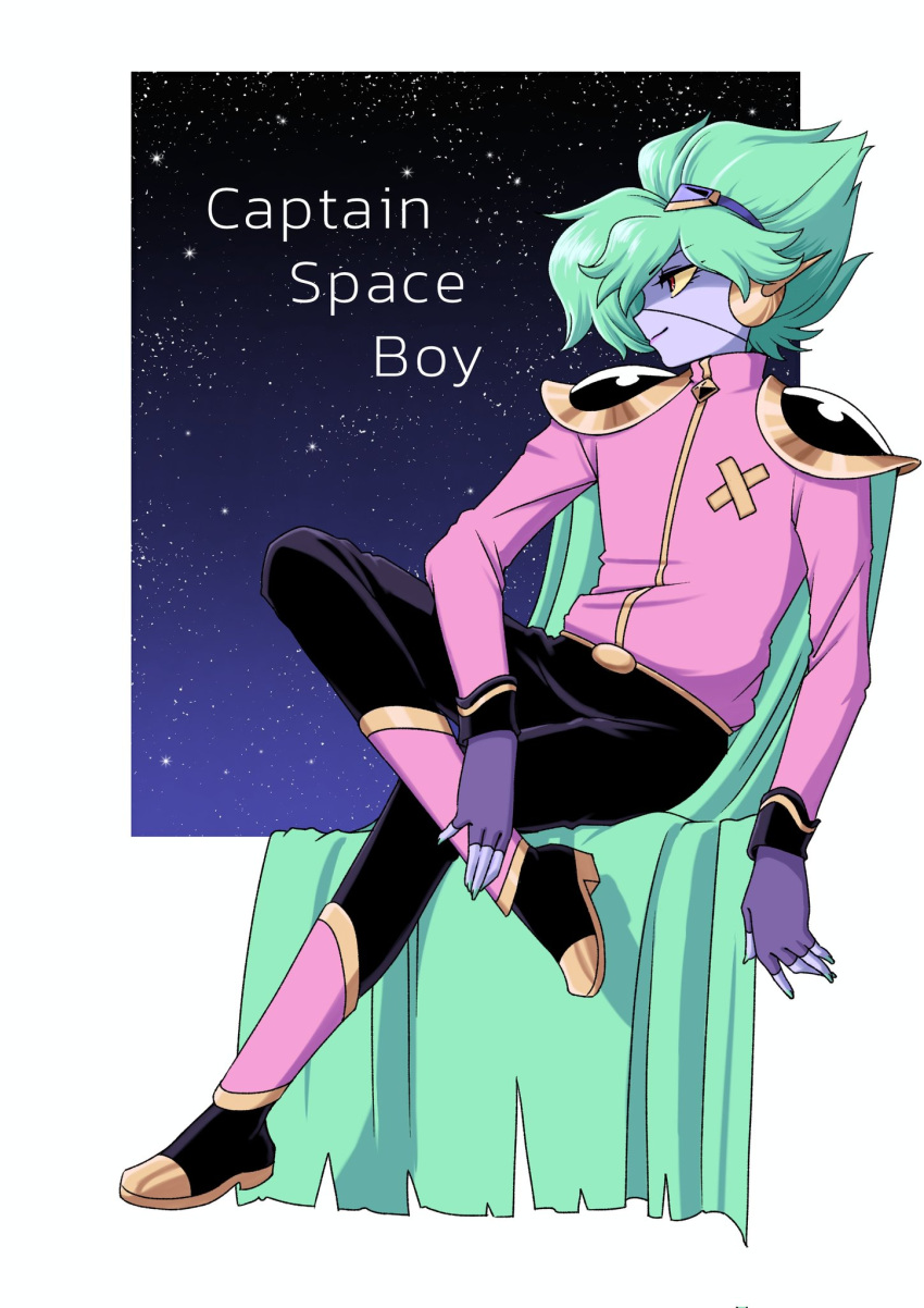 Safebooru - 1boy blue gloves blue skin cape captain spaceboy character ...