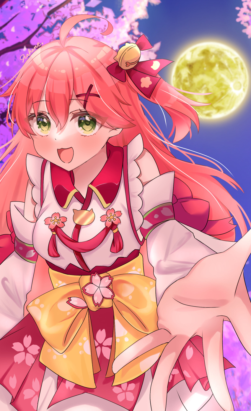 Safebooru - 1girl absurdres ahoge cherry blossoms detached sleeves ...