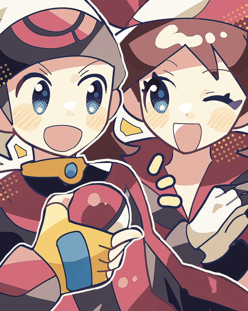 Safebooru - 1boy 1girl :d ;d anidler91 bandana black gloves black hair ...