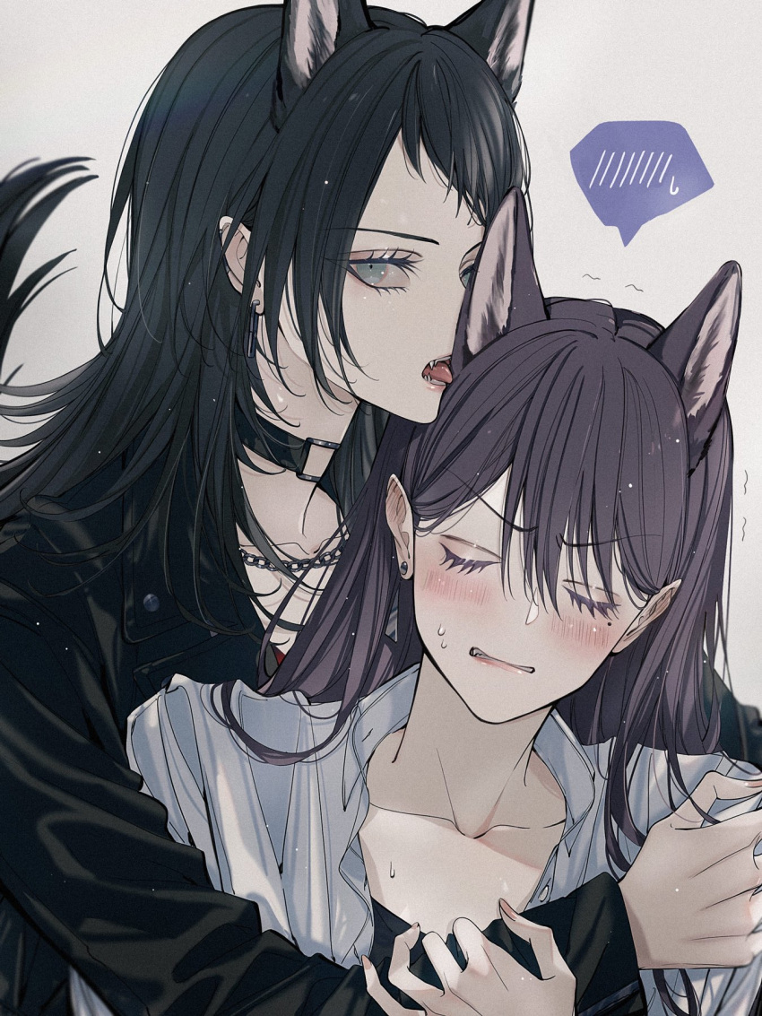 Safebooru - 2girls animal ears bang dream! bang dream! it's mygo!!!!! black choker black hair ...