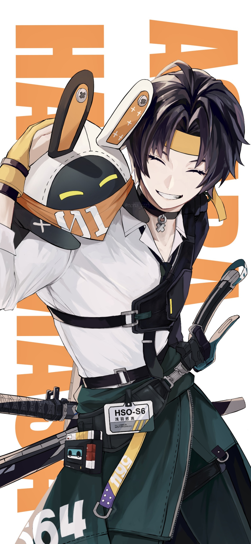 Safebooru - 1boy ^ ^ absurdres asaba harumasa bangboo (zenless zone zero) black choker black ...