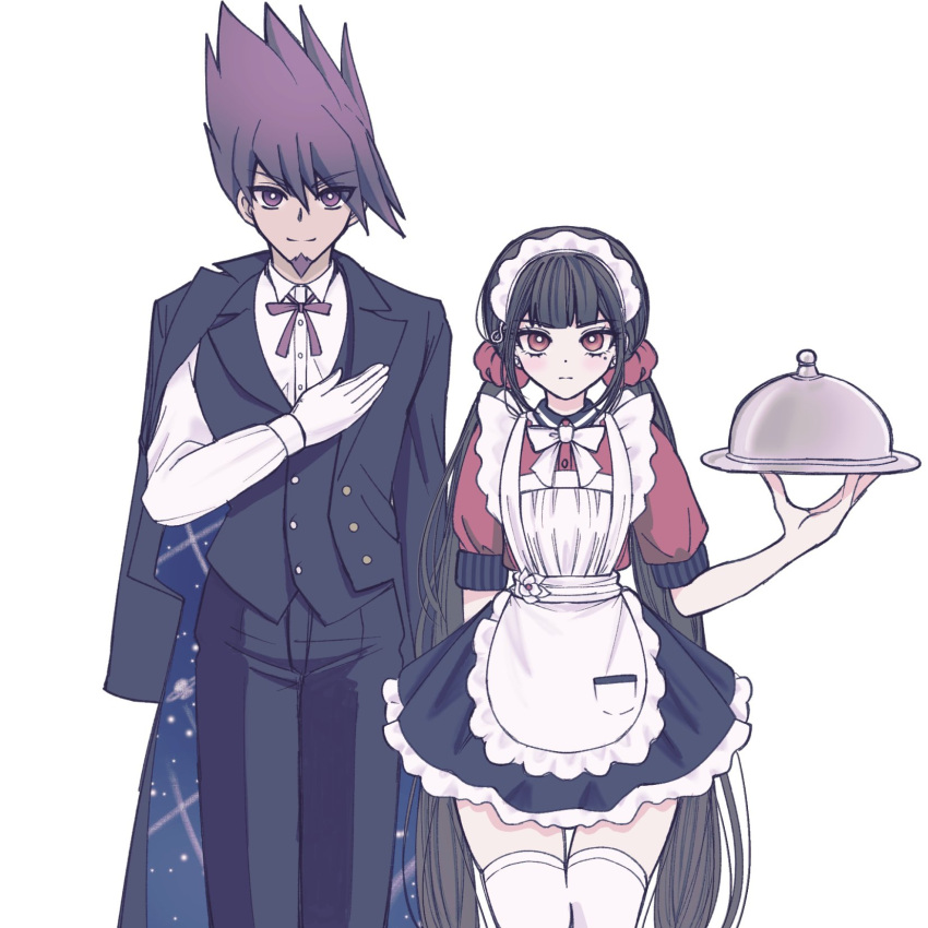 Safebooru - 1girl apron black pants black skirt black vest blunt bangs ...