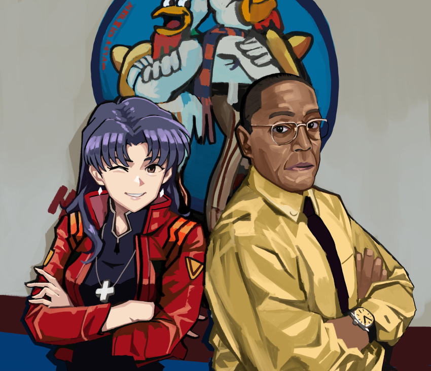 Safebooru - 1boy 1girl breaking bad cross cross necklace gustavo fring ...