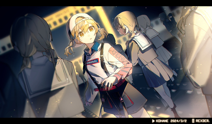 Safebooru - 1girl absurdres azusawa kohane baseball cap belt black footwear black skirt blonde ...