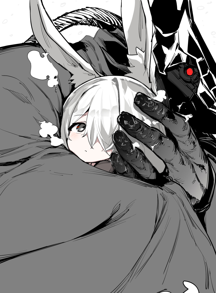 Safebooru - 1boy 1girl absurdres animal ear fluff animal ears arknights coat commentary request ...