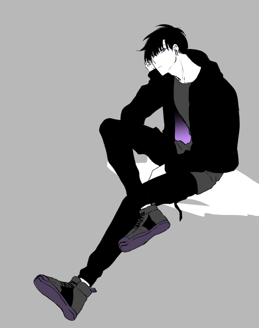 Safebooru 1boy 8mo10 Black Footwear Black Hair Black Jacket Black 4179