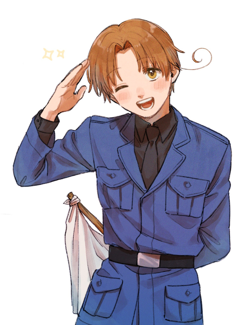 Safebooru - 1boy arm behind back axis powers hetalia belt black belt black necktie black shirt ...