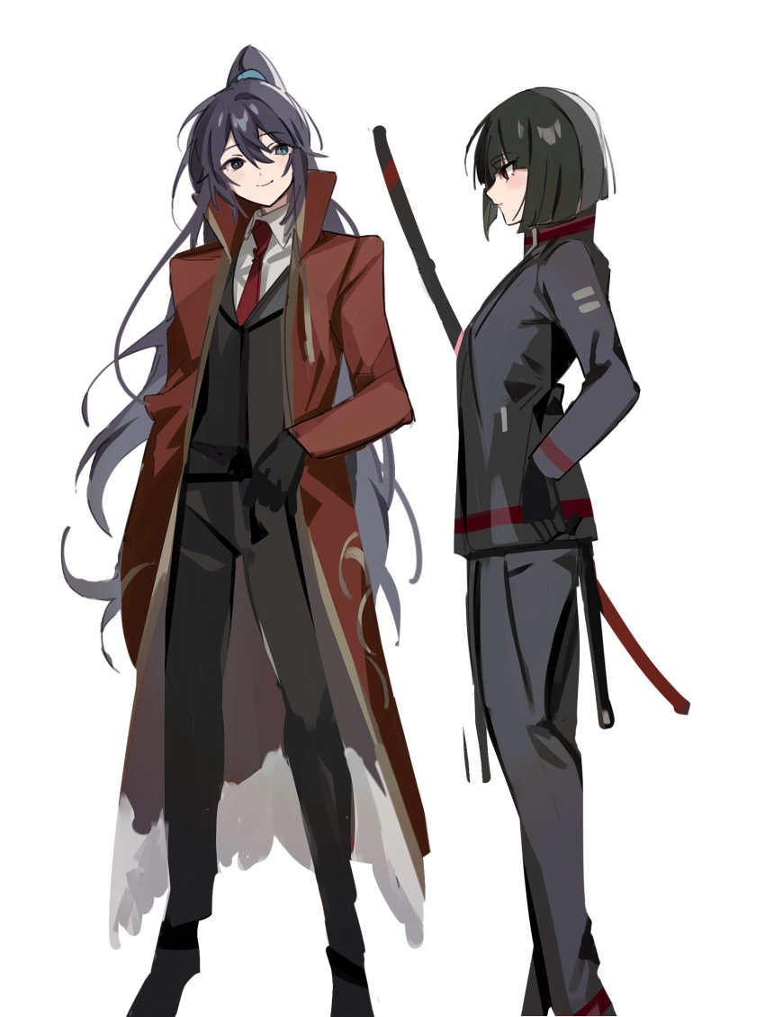 Safebooru - 1boy 1girl aqua eyes black eyes black footwear black gloves ...