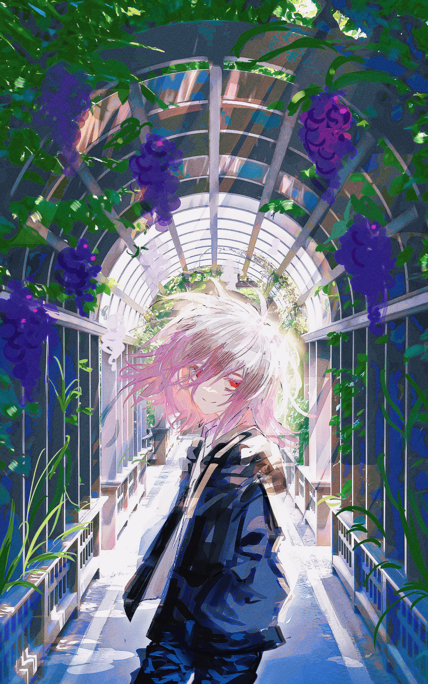 Safebooru - 1boy absurdres black jacket black pants brown hair closed mouth colored eyelashes ...