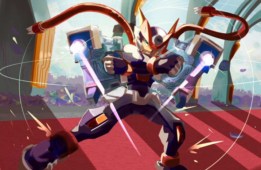 Safebooru - 1boy armor dual wielding euphythefox foot out of frame ...