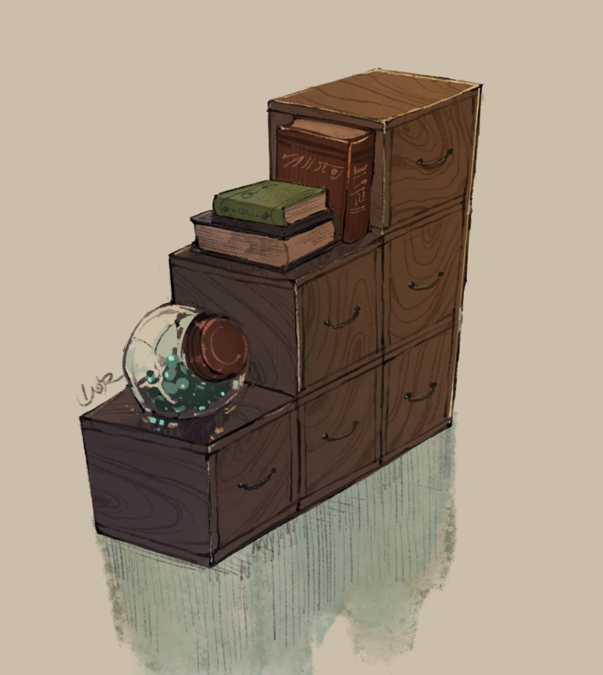 Safebooru - book book stack bottle brown background commentary request ...