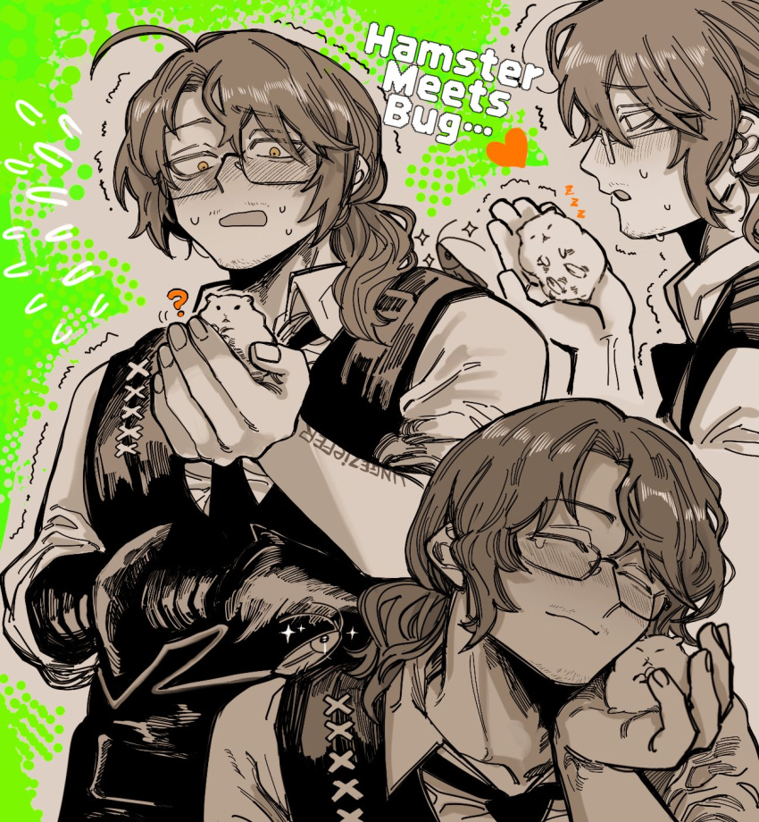 Safebooru - animal animal on hand arm tattoo arthropod limbs beard ...