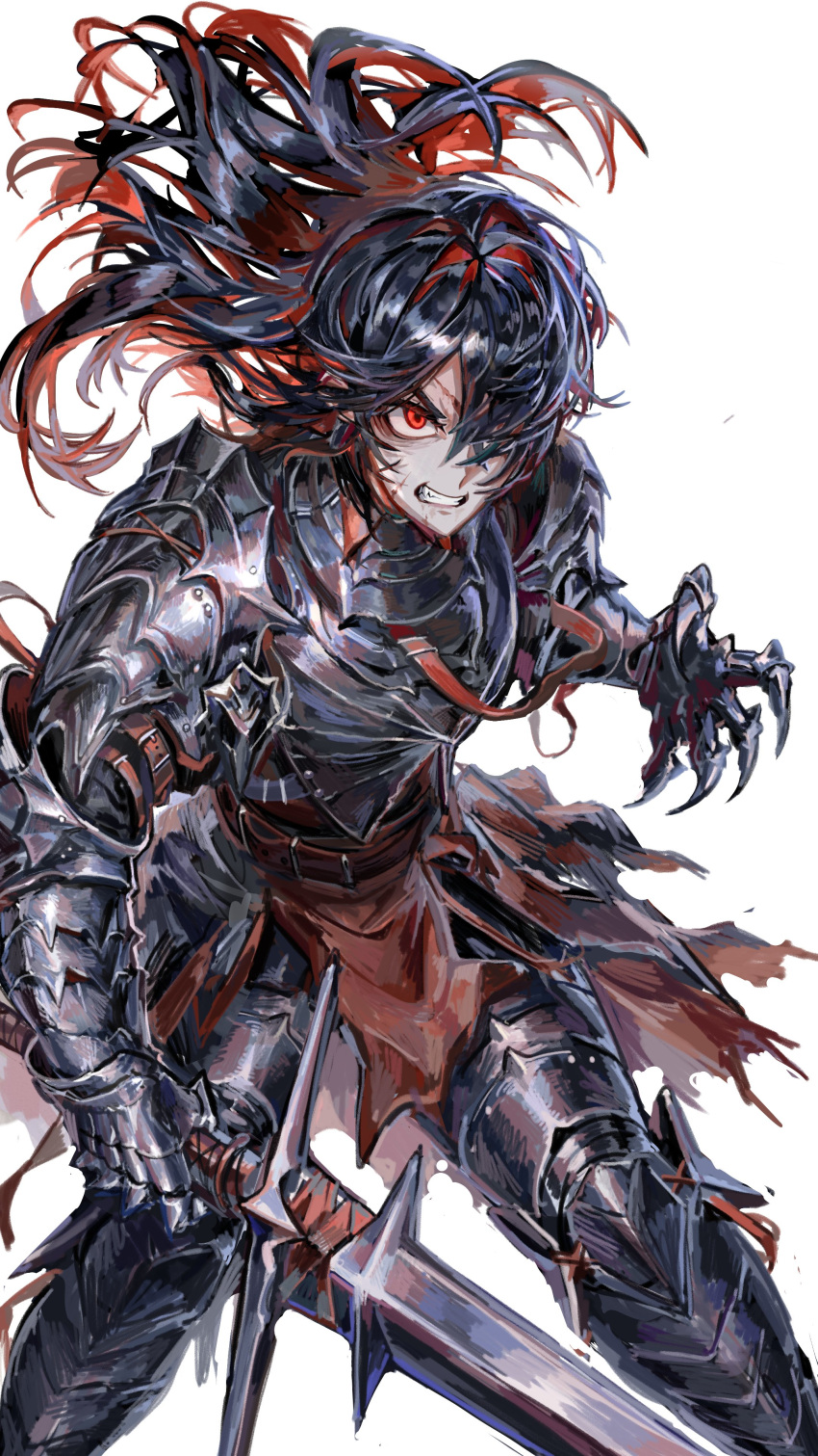 Safebooru - 1boy absurdres armor black armor black hair breastplate clawed gauntlets clenched ...