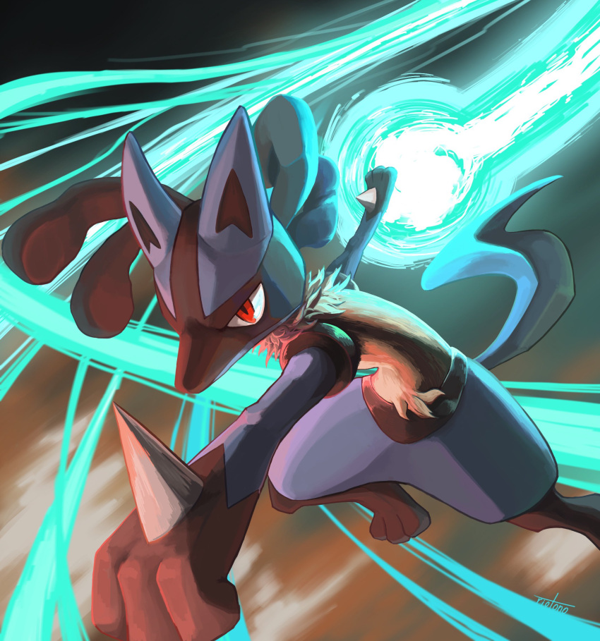 Safebooru - aura black fur blue fur blue tail body fur dog highres ...