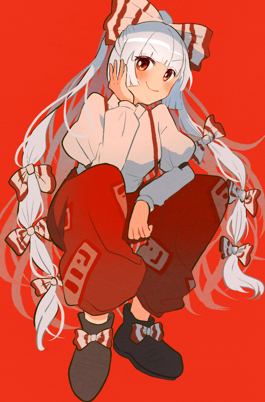 Safebooru - 1girl absurdres booonyanyanya bow footwear bow fujiwara no ...