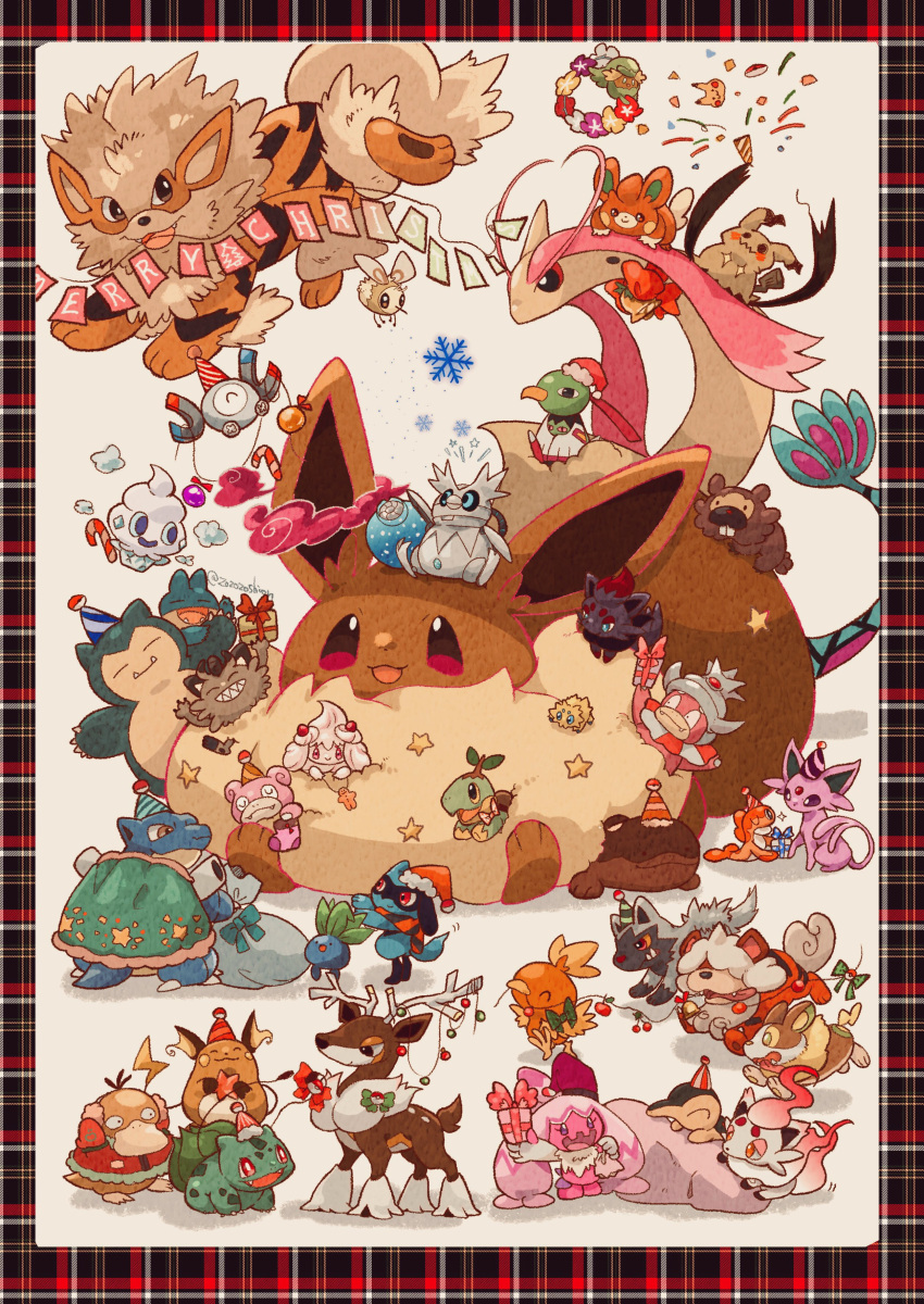 Safebooru - absurdres alcremie alcremie (vanilla cream) arcanine bag bidoof blastoise brown eyes ...
