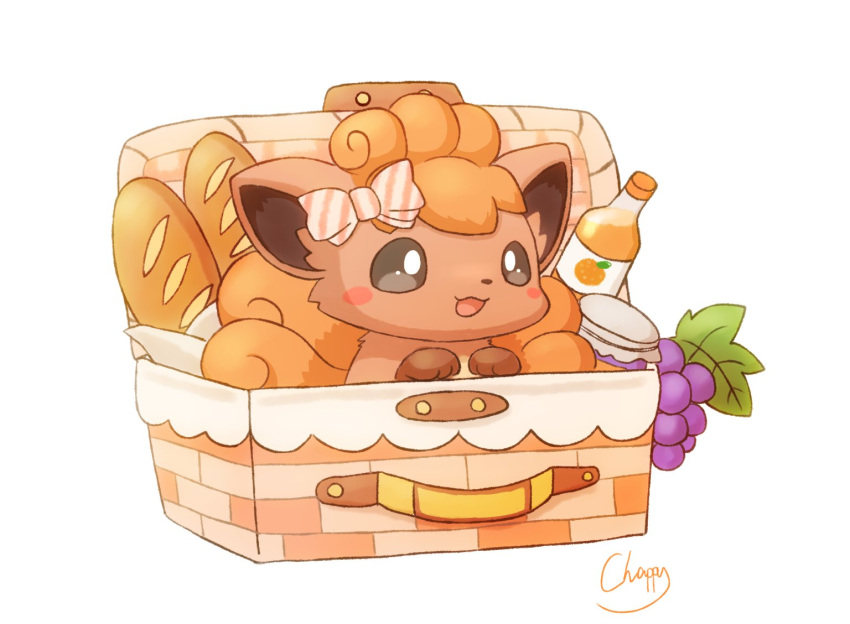 Safebooru - basket blush blush stickers bottle bow bread brown eyes ...