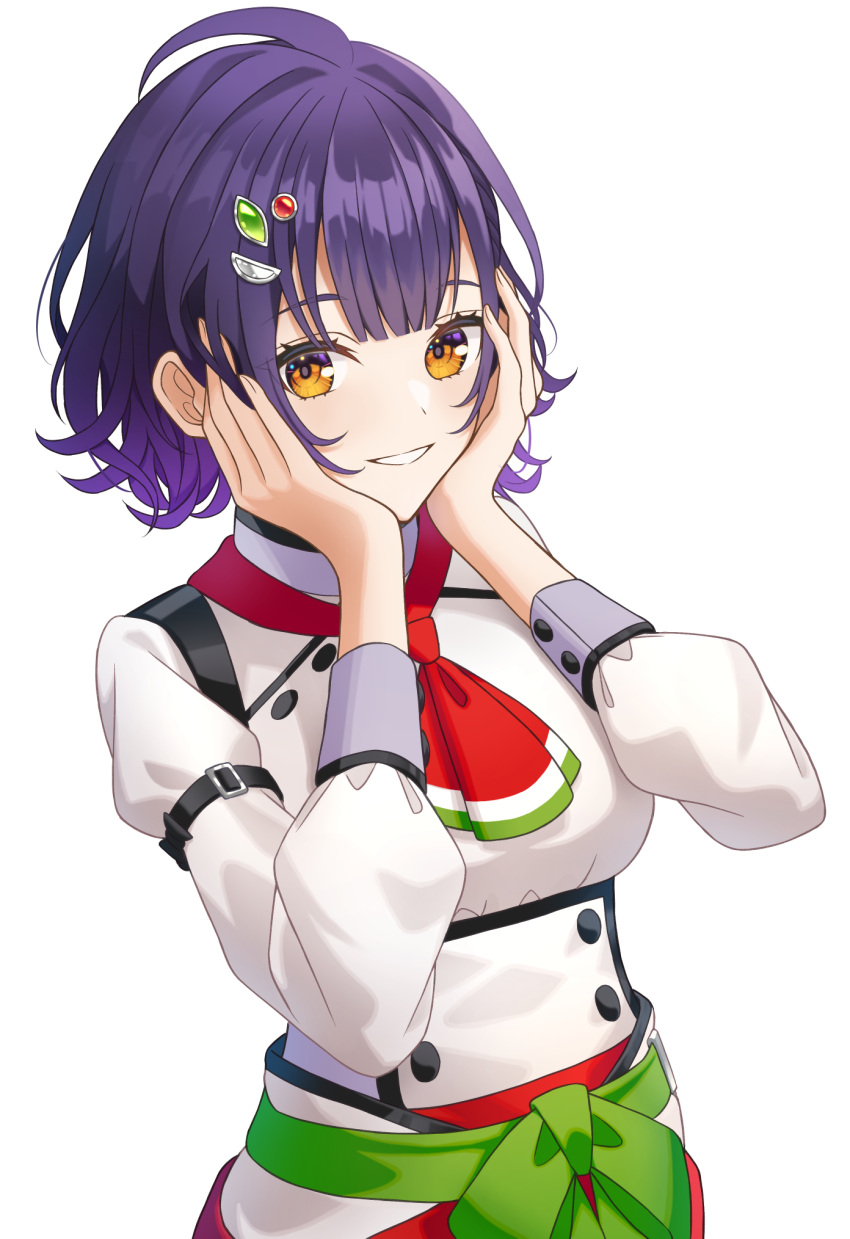 Safebooru - 1girl arm belt blunt bangs blush buttons dicotyle dons ...