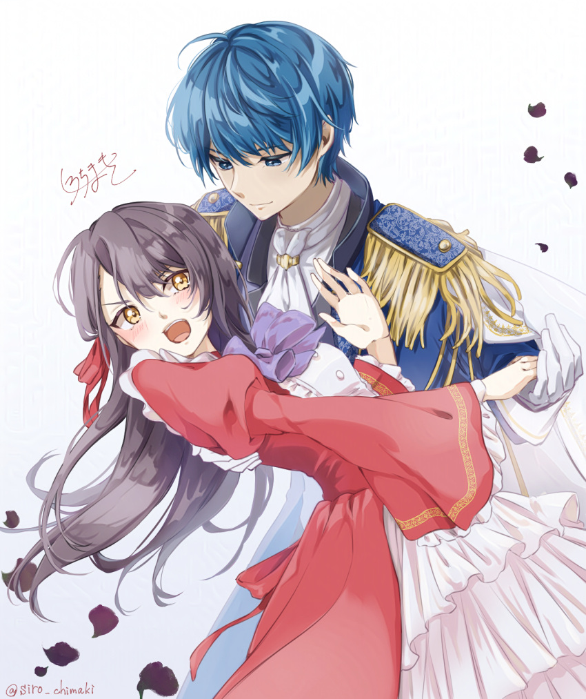 Safebooru - 1boy 1girl alicia williams black hair blue eyes blue hair ...