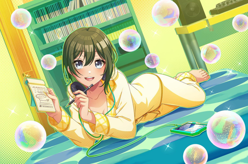 Safebooru - akashi maho black hair blue eyes d4dj dress short hair smile | 5403718