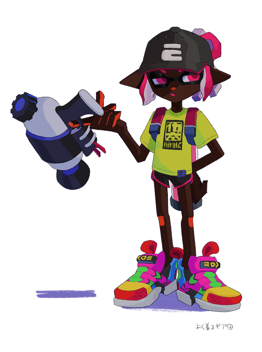 Safebooru - 1girl :o baseball cap black hat black shorts dark-skinned ...