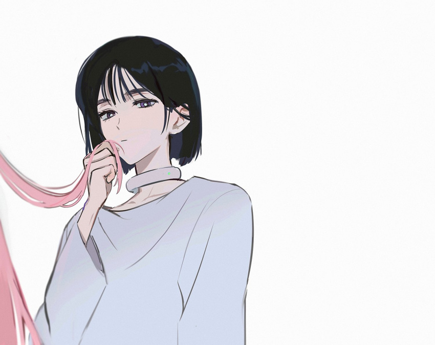 Safebooru - 2girls alien stage black hair bob cut choker commentary ...